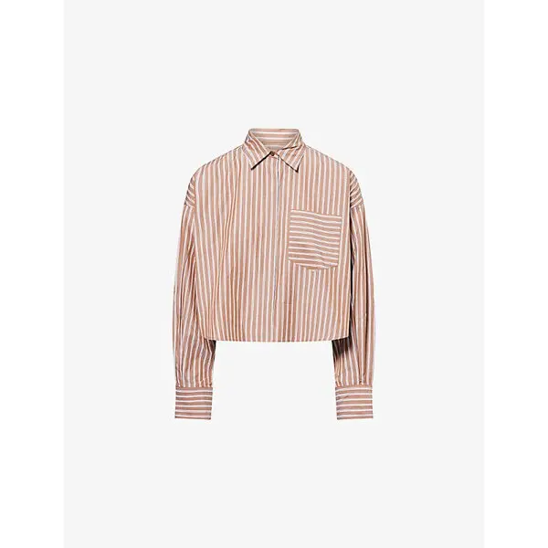 Rag & Bone Striped Cropped Cotton Shirt - Tbccs