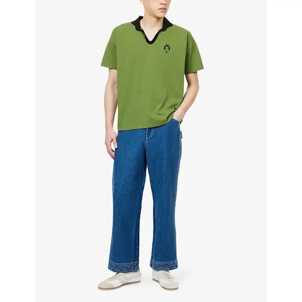 BODE Cat Graphic Cotton Polo Shirt