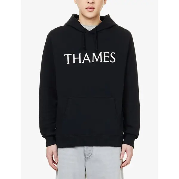THAMES Letters Print Cotton-jersey Hoody