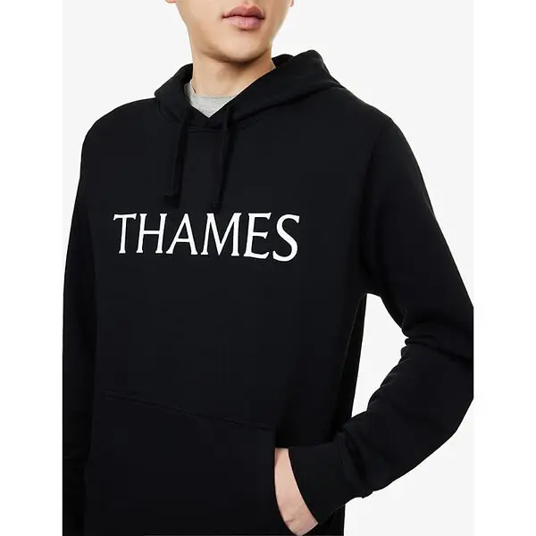 THAMES Letters Print Cotton-jersey Hoody