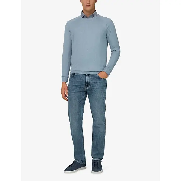 Boggi Milano Crewneck Cotton, Silk And Cashmere Jumper