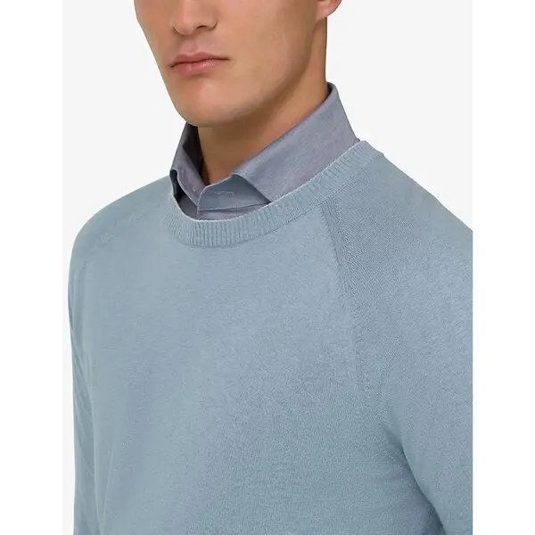 Boggi Milano Crewneck Cotton, Silk And Cashmere Jumper