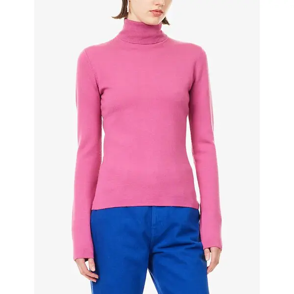 Gabriela Hearst May Roll-neck Wool And Cashmere-blend Jumper - Fuchsia
