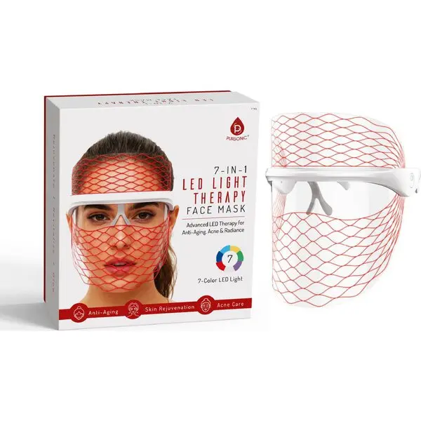 PURSONIC 7-in-1 Led Light Therapy Face Maskrejuvenate - White