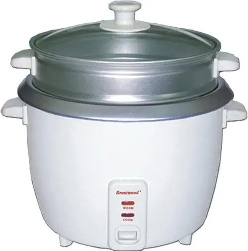BRENTWOOD Rice Cooker With Steamer - White
