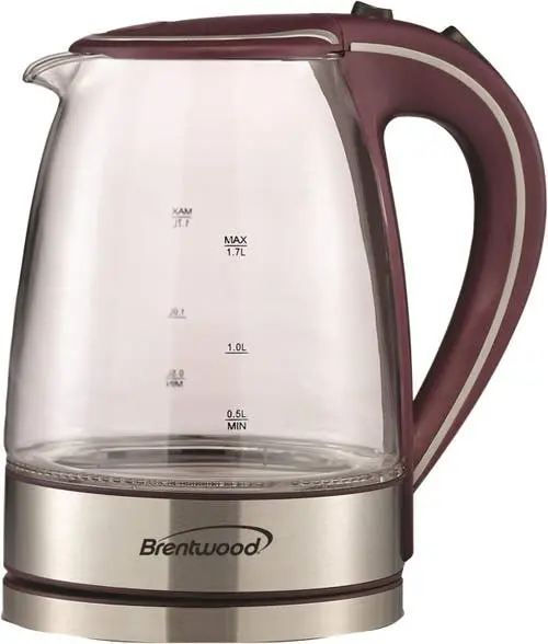 BRENTWOOD Glass Kettle - Purple