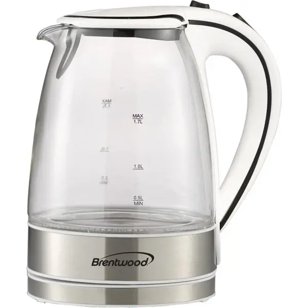 BRENTWOOD Glass Kettle - White