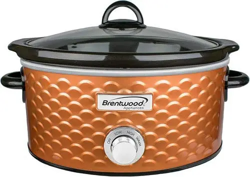 BRENTWOOD Slow Cooker Scallop Pattern - Copper