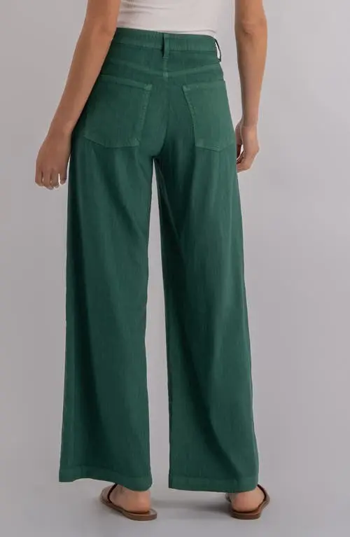 Kut From The Kloth High-waisted Wide Leg Linen-blend Pants - Jungle