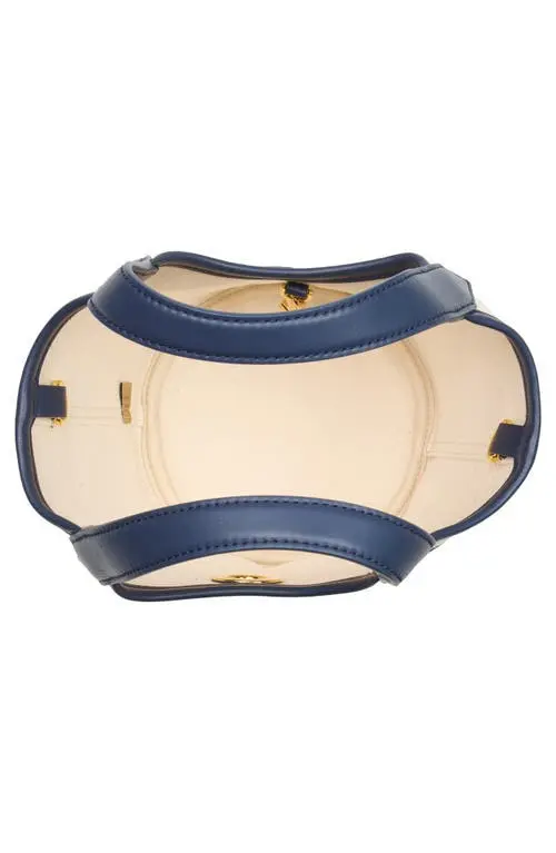 Veronica Beard Canvas Bucket Bag - Navy/ecru