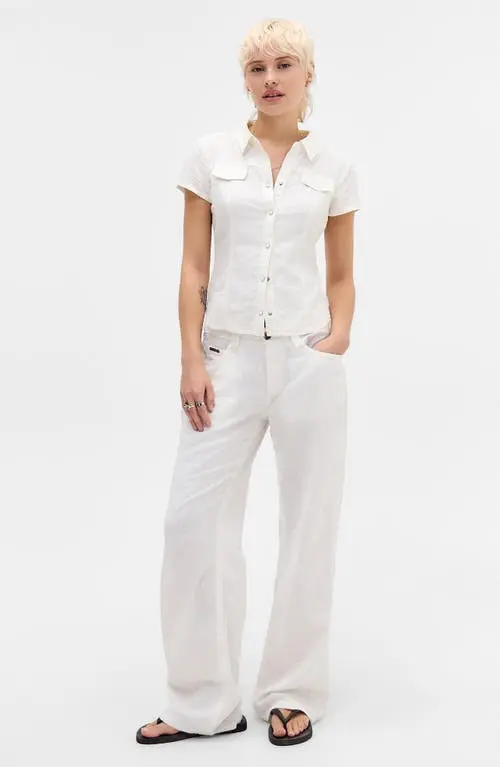 BDG URBAN OUTFITTERS Polly Linen Blend Button-up Top