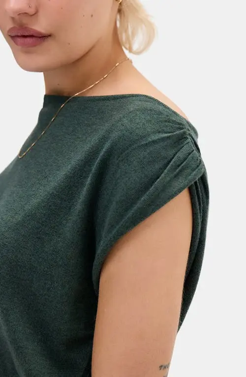 BDG URBAN OUTFITTERS Bailey Boat Neck Knit Crop Top - Khaki