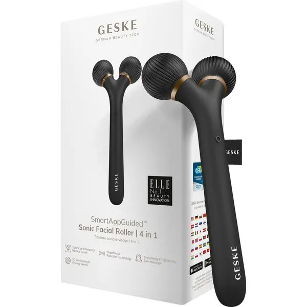 GESKE Smartappguided Sonic Facial Roller | 4 In 1 - Gray