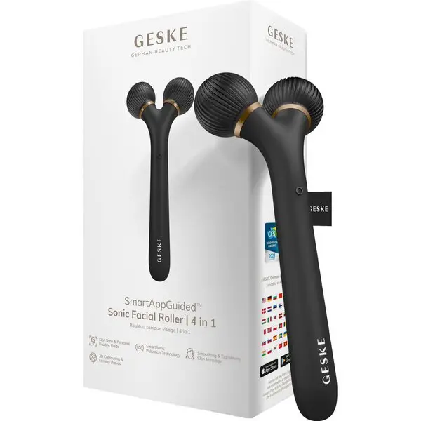GESKE Smartappguided Sonic Facial Roller | 4 In 1 - Gray