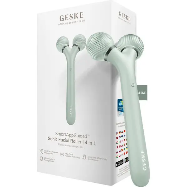 GESKE Smartappguided Sonic Facial Roller | 4 In 1 - Green