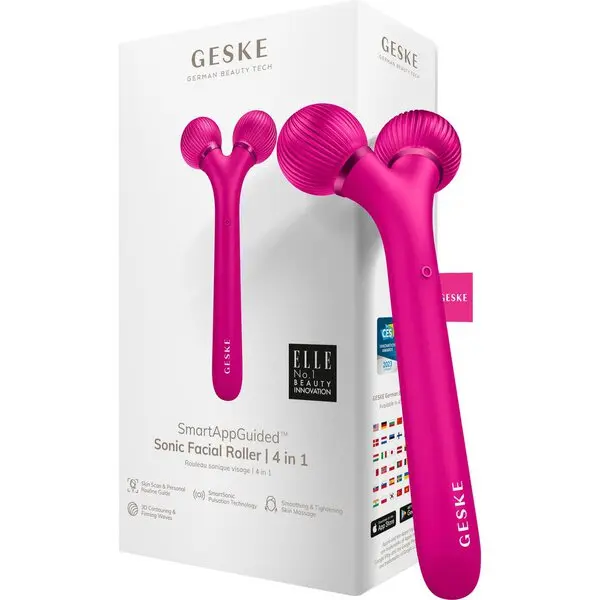 GESKE Smartappguided Sonic Facial Roller | 4 In 1 - Magenta