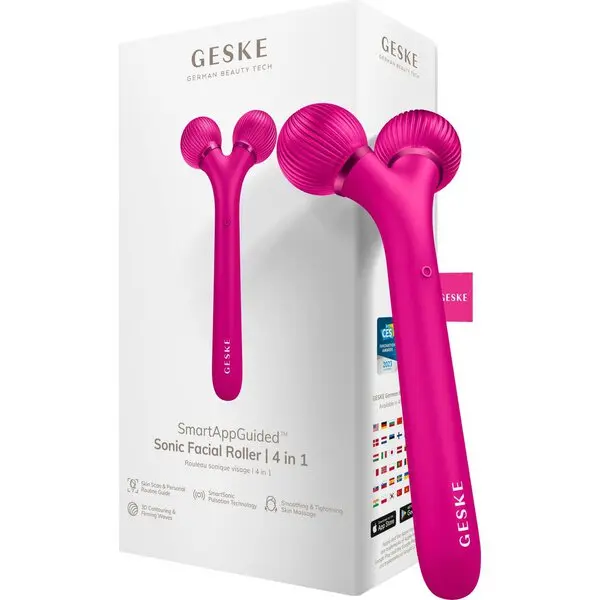 GESKE Smartappguided Sonic Facial Roller | 4 In 1 - Magenta