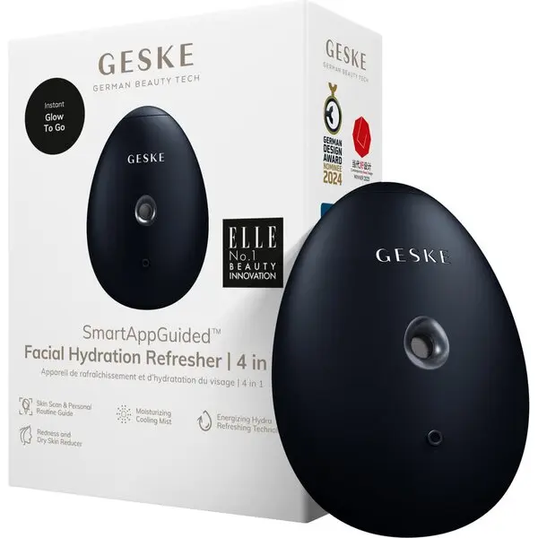 GESKE Smartappguided Facial Hydration Refresher | 4 In 1 - Black