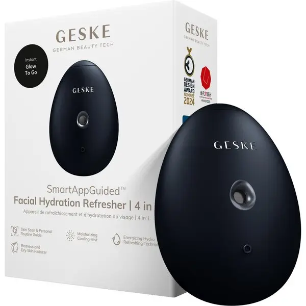 GESKE Smartappguided Facial Hydration Refresher | 4 In 1 - Black