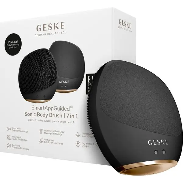 GESKE Smartappguided Sonic Body Brush & Intensive Exfoliator | 7 In 1 - Gray