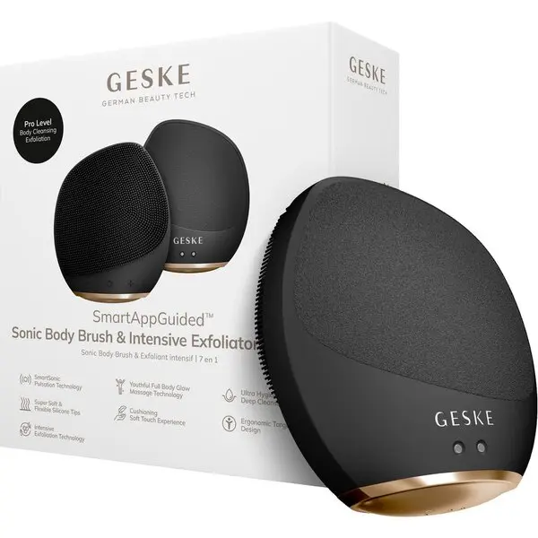 GESKE Smartappguided Sonic Body Brush & Intensive Exfoliator | 7 In 1 - Gray