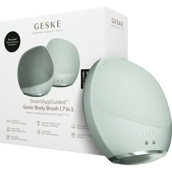 GESKE Smartappguided Sonic Body Brush & Intensive Exfoliator | 7 In 1 - Green