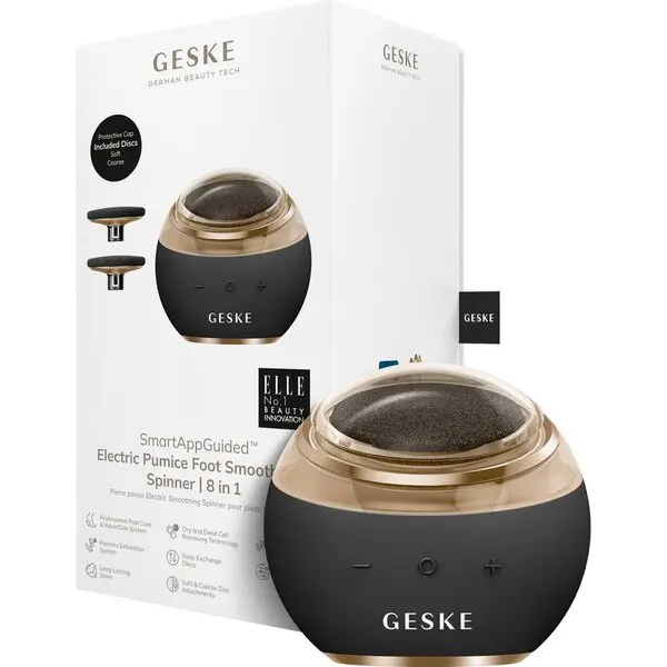 GESKE Smartappguided Electric Pumice Foot Smoothing Spinner | 8 In 1 - Gray