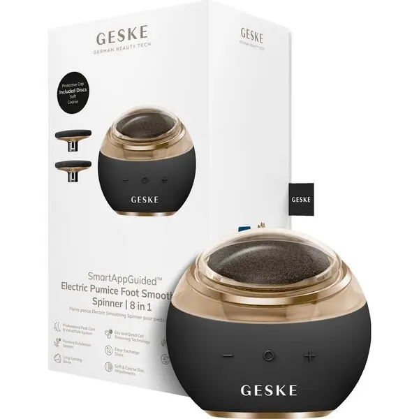 GESKE Smartappguided Electric Pumice Foot Smoothing Spinner | 8 In 1 - Gray