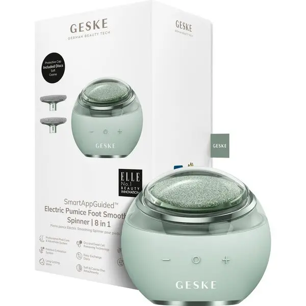 GESKE Smartappguided Electric Pumice Foot Smoothing Spinner | 8 In 1 - Green