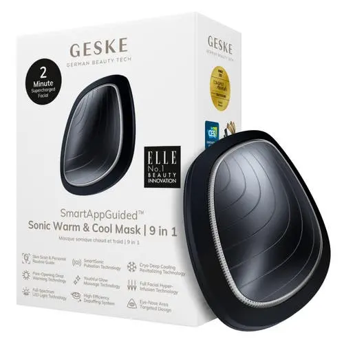 GESKE Smartappguided Sonic Warm & Cool Mask | 9 In 1 - Black