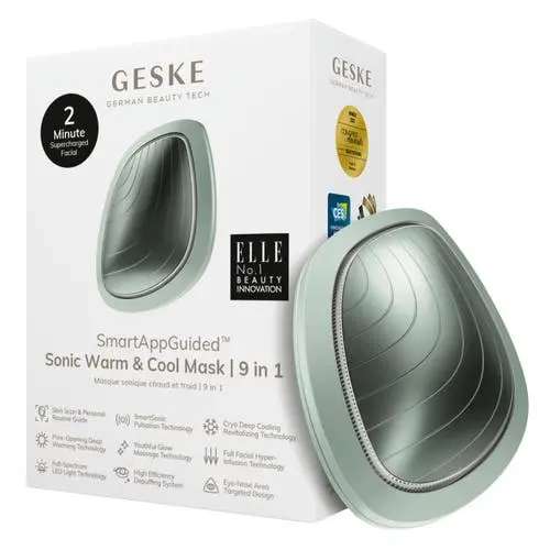 GESKE Smartappguided Sonic Warm & Cool Mask | 9 In 1 - Green