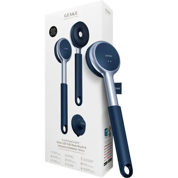 GESKE Smartappguided Sonic Led Full-body Brush & Intensive Exfoliator | 9 In 1 - Black