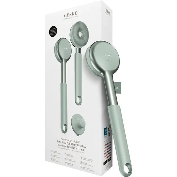GESKE Smartappguided Sonic Led Full-body Brush & Intensive Exfoliator | 9 In 1 - Green