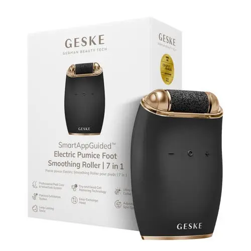 GESKE Smartappguided Electric Pumice Foot Smoothing Roller | 7 In 1 - Gray