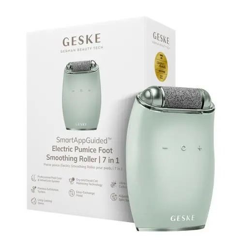 GESKE Smartappguided Electric Pumice Foot Smoothing Roller | 7 In 1 - Green