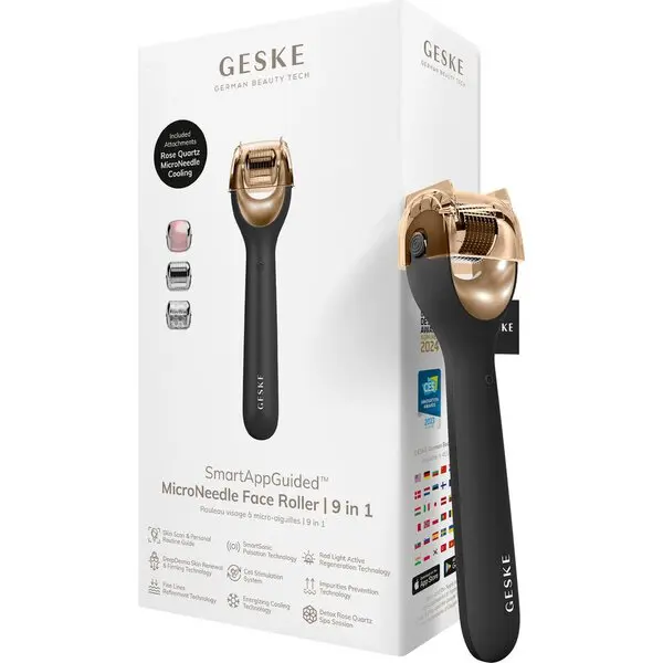 GESKE Smartappguided Microneedle Face Roller | 9 In 1 - Gray