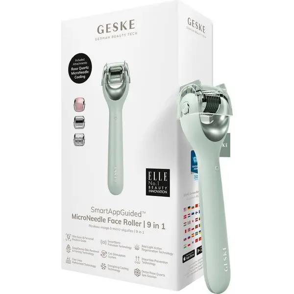 GESKE Smartappguided Microneedle Face Roller | 9 In 1 - Green