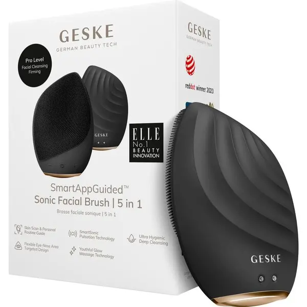 GESKE Smartappguided Sonic Facial Brush | 5 In 1 - Gray