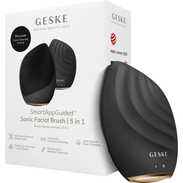 GESKE Smartappguided Sonic Facial Brush | 5 In 1 - Gray