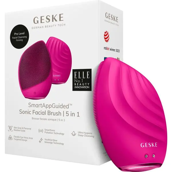 GESKE Smartappguided Sonic Facial Brush | 5 In 1 - Magenta