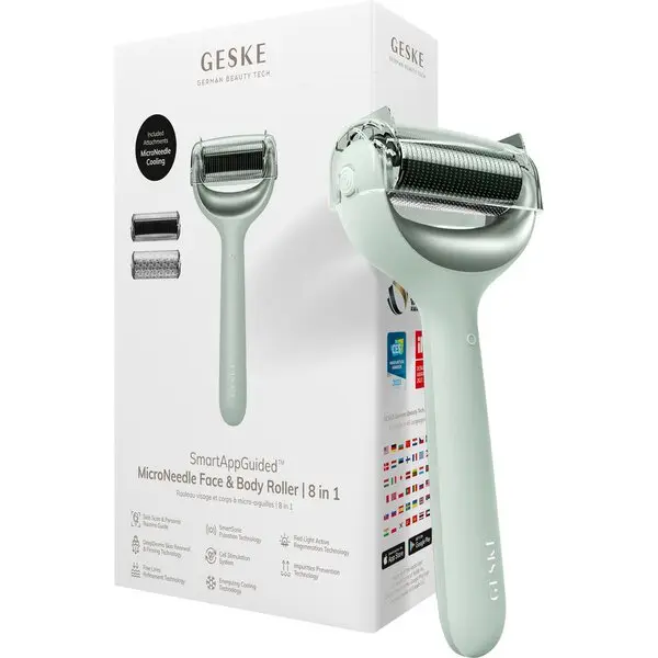 GESKE Smartappguided Microneedle Face & Body Roller | 8 In 1 - Green