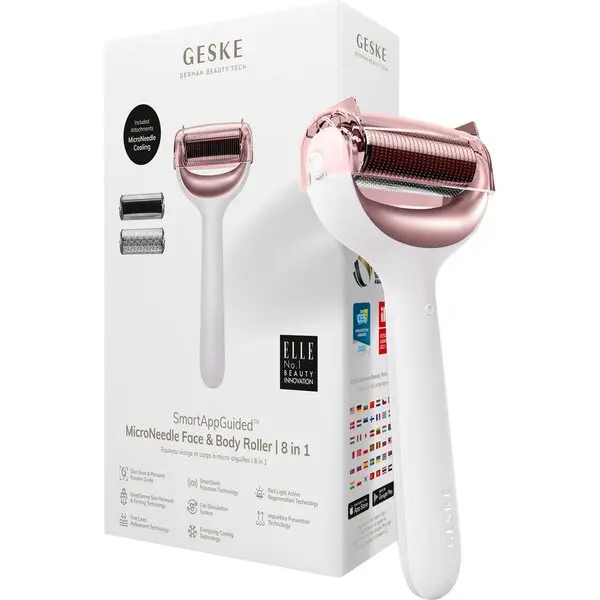 GESKE Smartappguided Microneedle Face & Body Roller | 8 In 1 - Starlight