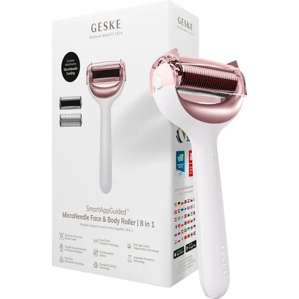 GESKE Smartappguided Microneedle Face & Body Roller | 8 In 1 - Starlight