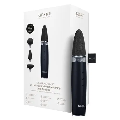 GESKE Smartappguided Electric Pumice Foot Smoothing Multi-pen | 8 In 1 - Black
