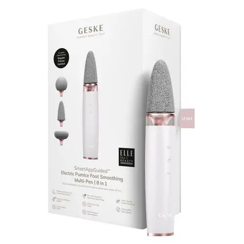 GESKE Smartappguided Electric Pumice Foot Smoothing Multi-pen | 8 In 1 - Starlight