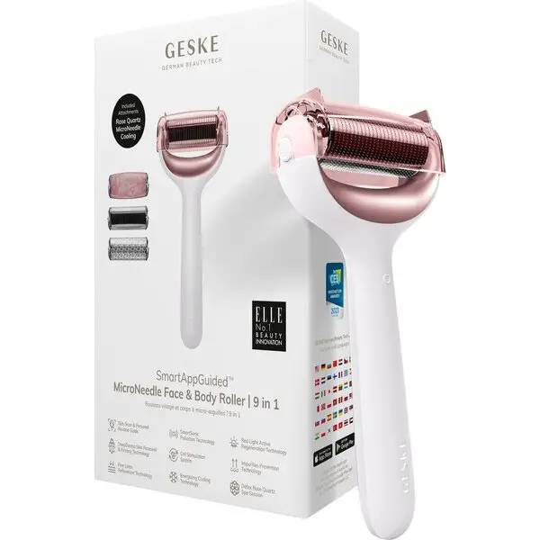 GESKE Smartappguided Microneedle Face & Body Roller | 9 In 1 - Starlight