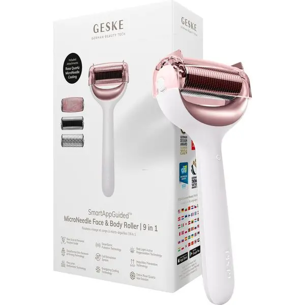 GESKE Smartappguided Microneedle Face & Body Roller | 9 In 1 - Starlight