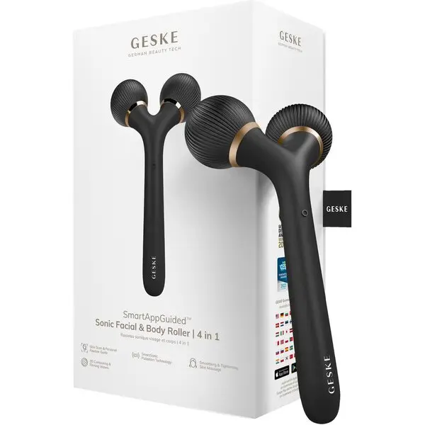 GESKE Smartappguided Sonic Facial & Body Roller | 4 In 1 - Gray