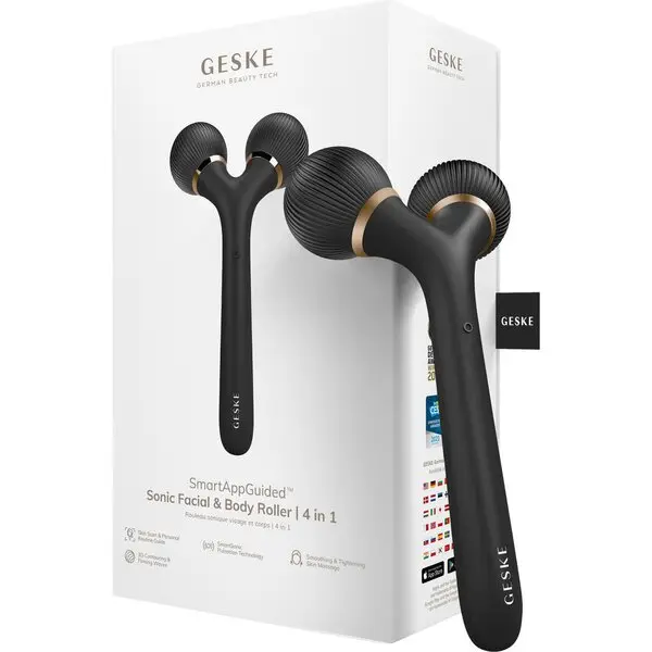 GESKE Smartappguided Sonic Facial & Body Roller | 4 In 1 - Gray