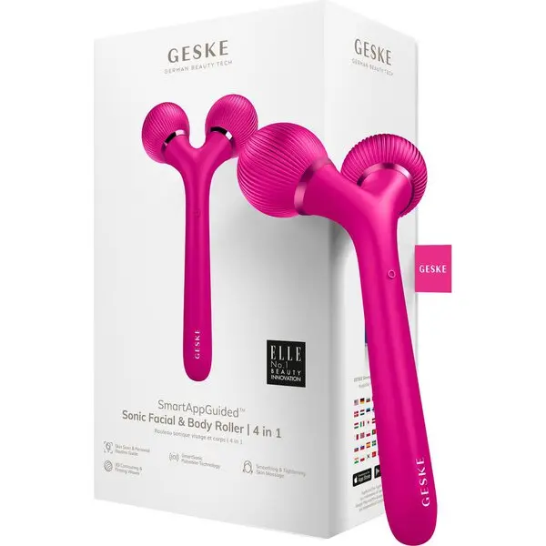 GESKE Smartappguided Sonic Facial & Body Roller | 4 In 1 - Magenta